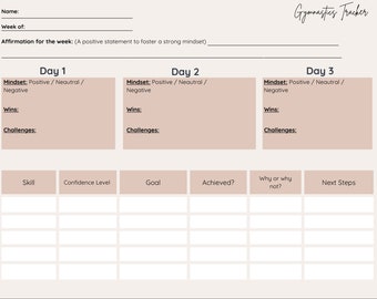 Gymnastics Printable, Goal Tracking Worksheet, My Goals, Goal Setting ...