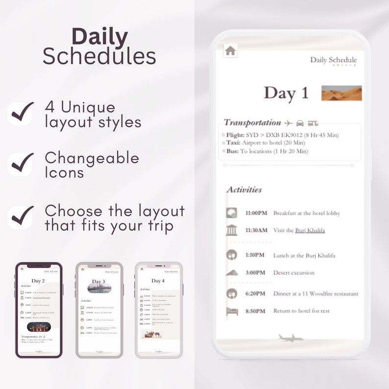Dubai Travel Itinerary Template: Instant Digital Download - Etsy