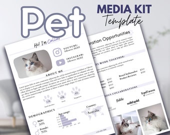 Pet Influencer Media Kit Canva Template Dogfluencer Pet Media Kit Rate ...