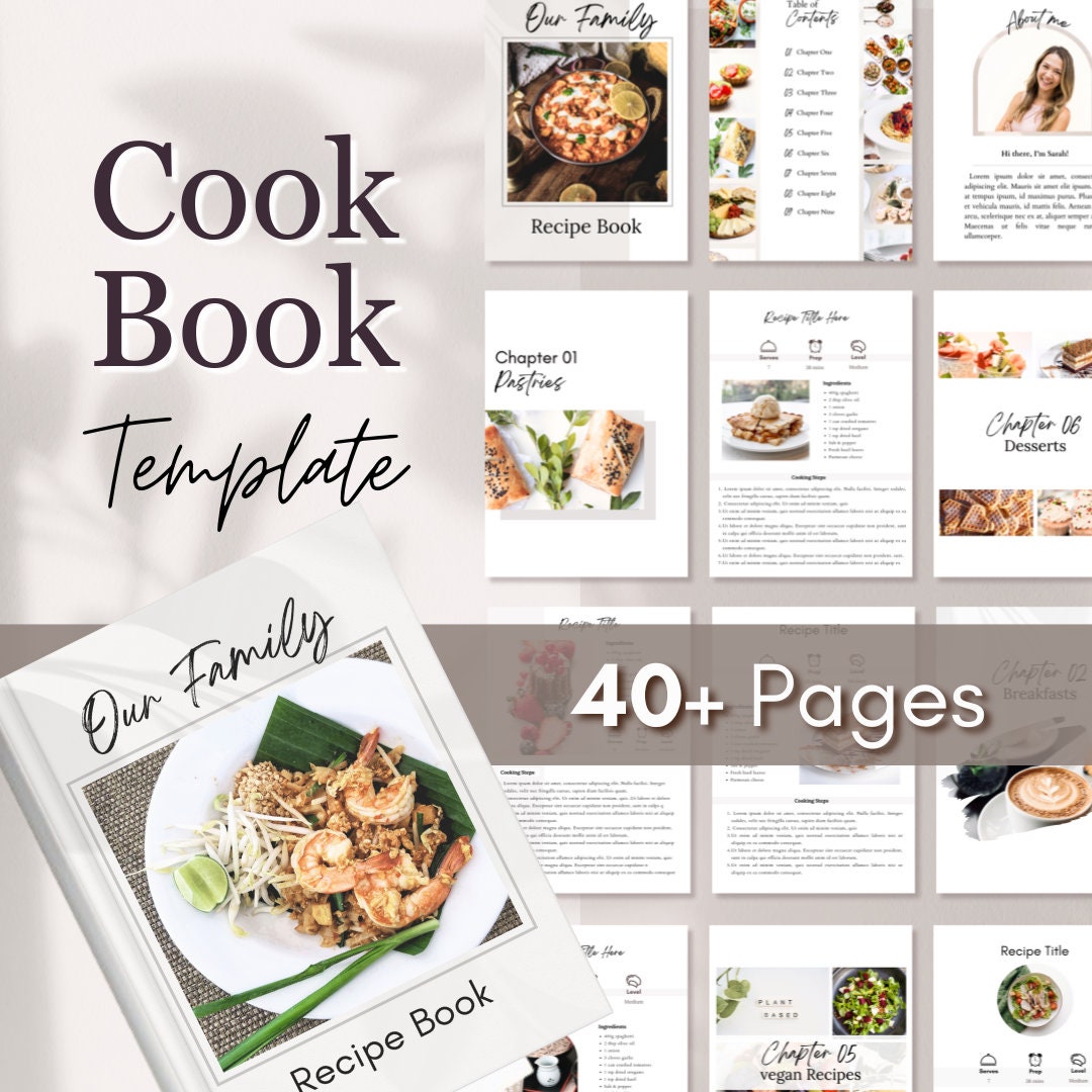 Cook Book Template | Classic Editable Recipe Book Template | Printable ...