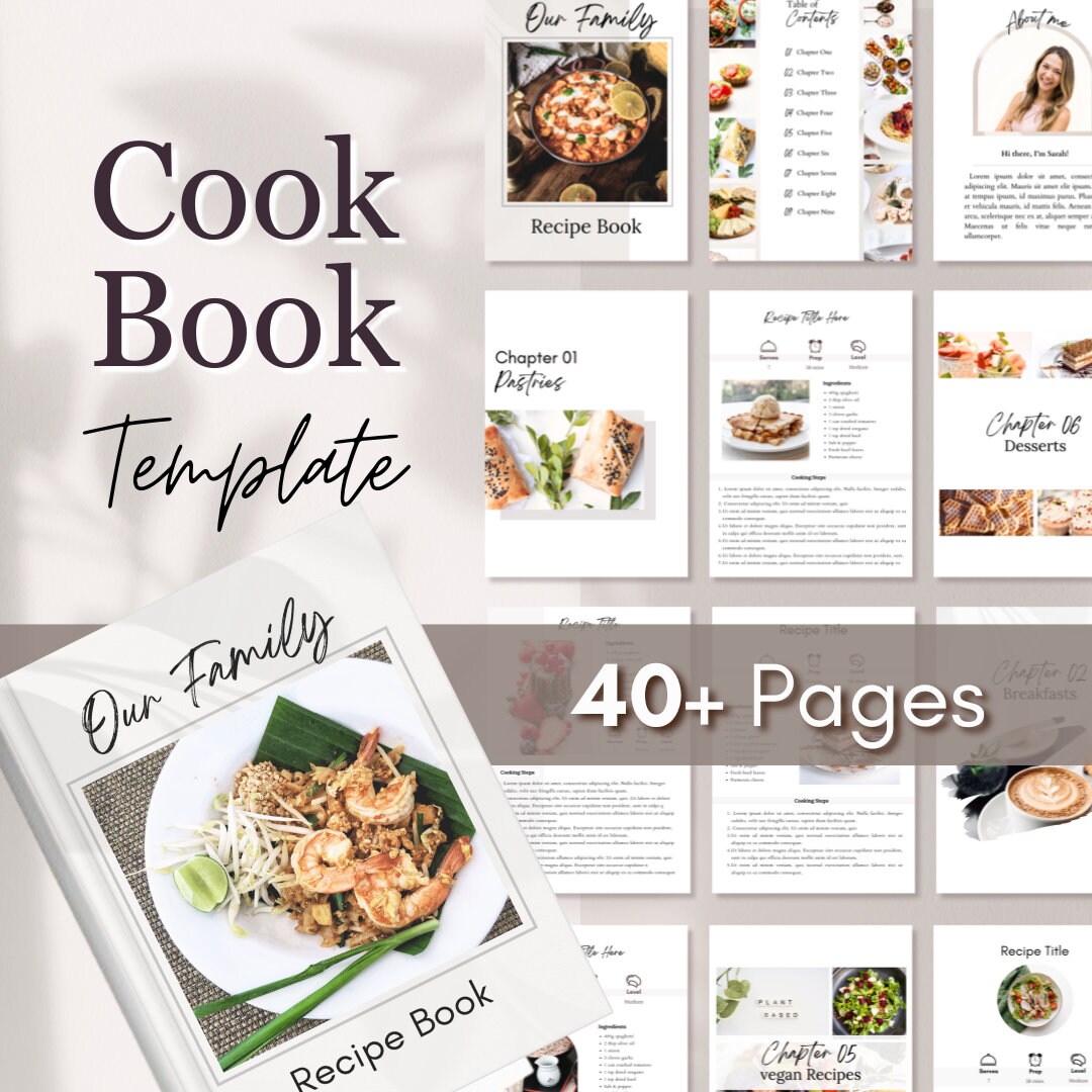 Cook Book Template | Classic Editable Recipe Book Template | Printable ...