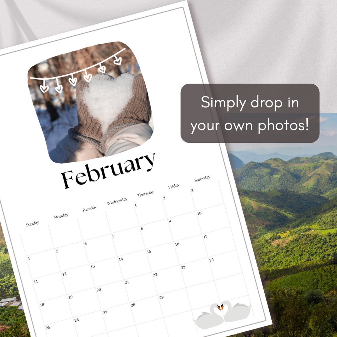 2024 Calendar Template Canva Calendar Template Instant Download ...