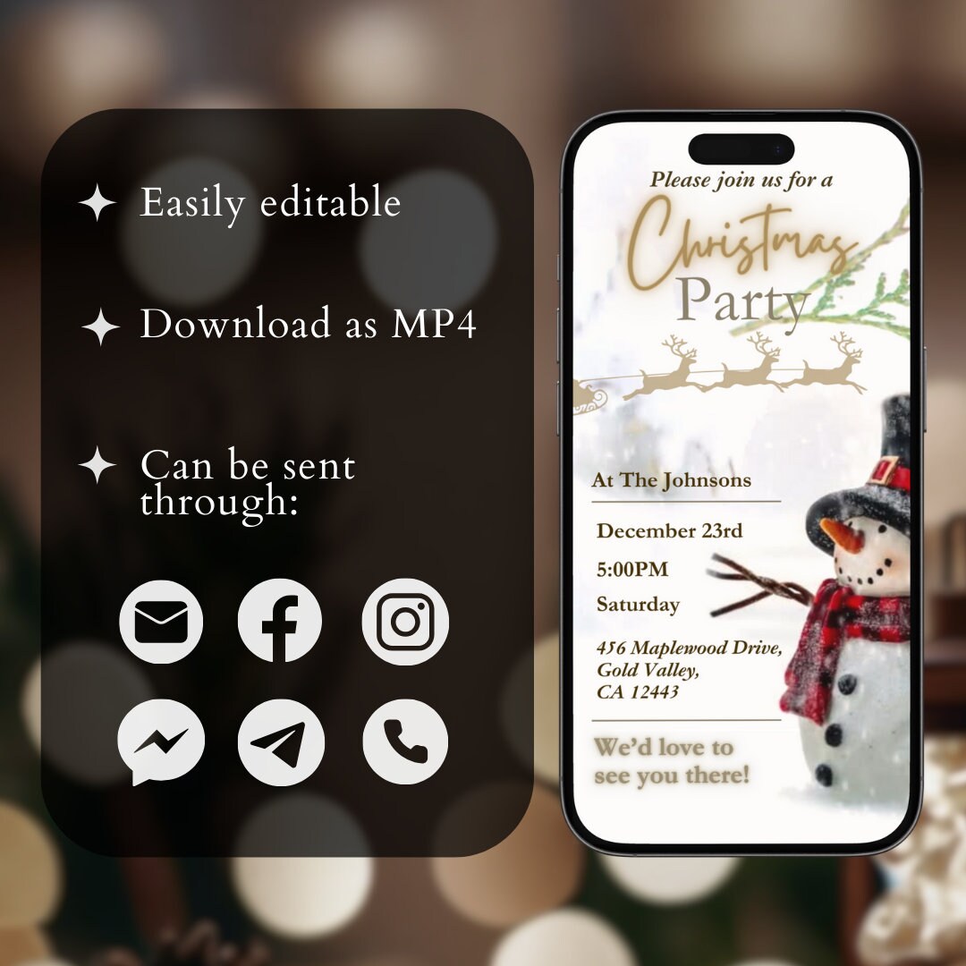 Animated Christmas Party Invitation Christmas E Vite Electronic