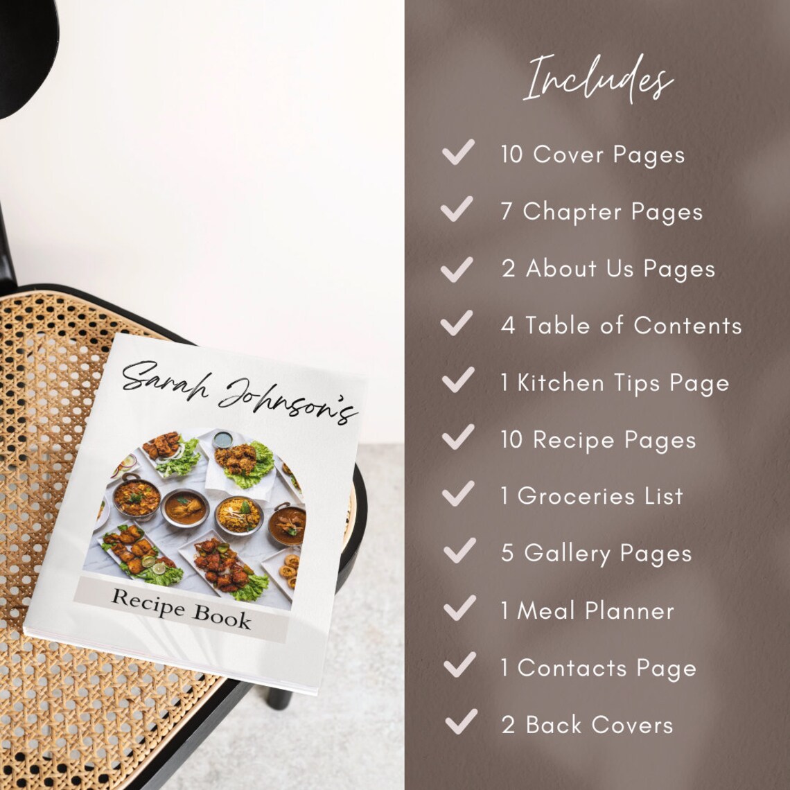 Cook Book Template Classic Editable Recipe Book Template Printable ...
