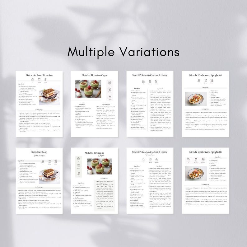 Editable Recipe Template (edit on Canva) - Etsy