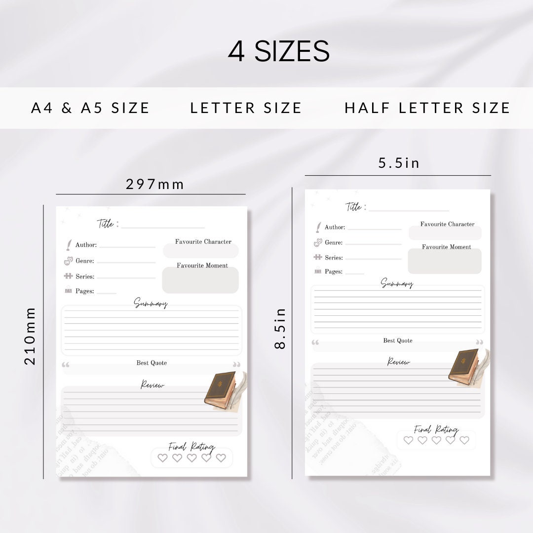 Book Review Template | Classic Book Review Printable | Book Journal ...