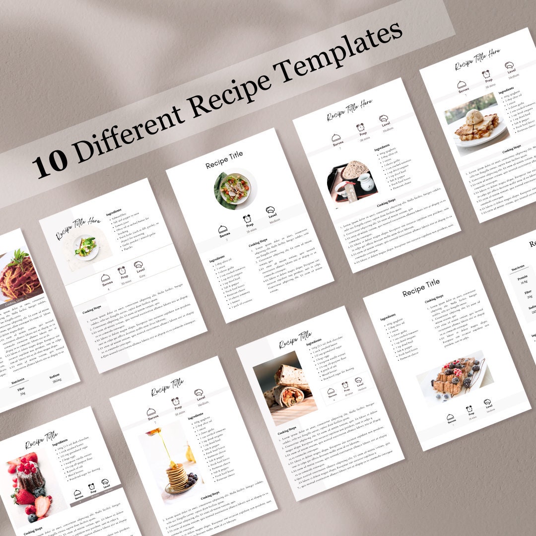 Cook Book Template | Classic Editable Recipe Book Template | Printable ...