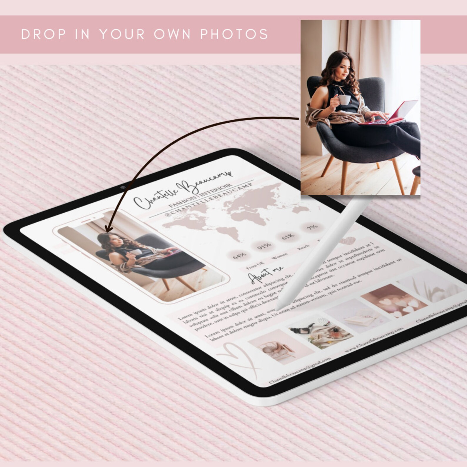 Pink Influencer Media Kit Template | Blogger Press Kit | Influencer ...