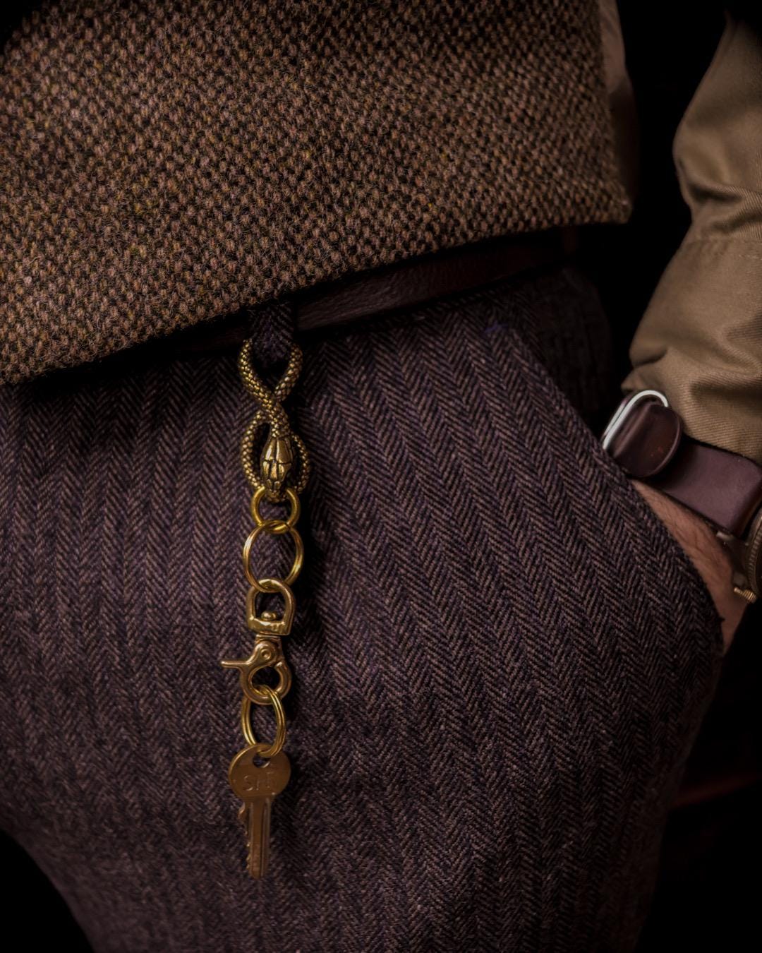 Snake Solid Brass Key Ring - Etsy