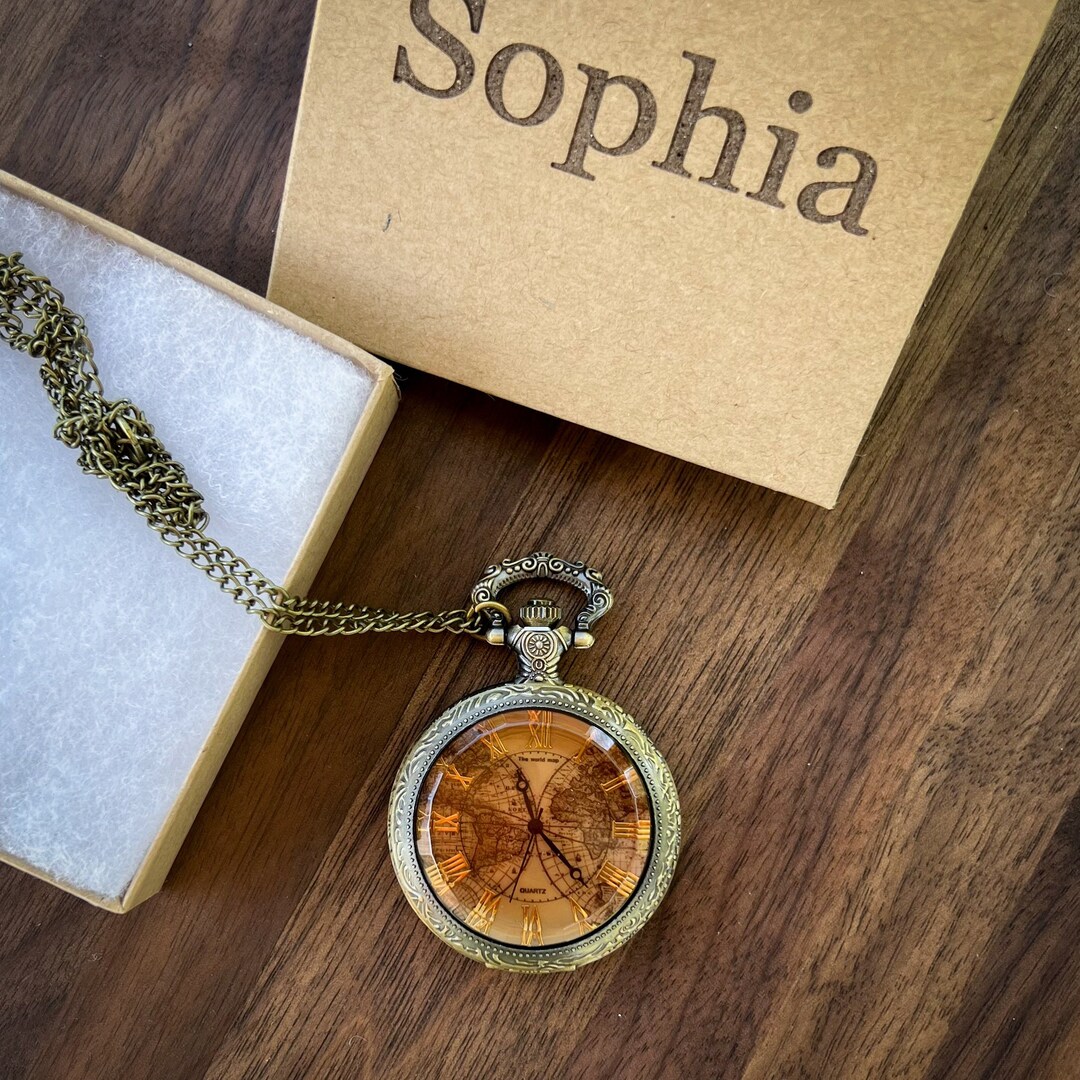 Brown Glass Double Globe Watch: Personalized Name Gift Box - Casual ...