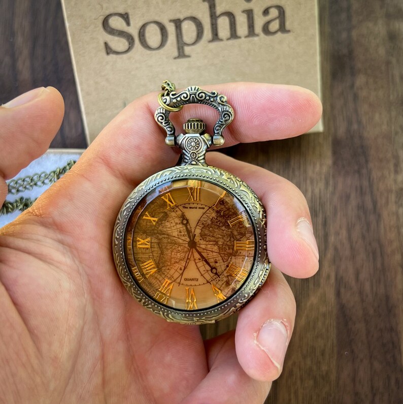 Brown Glass Double Globe Watch: Personalized Name Gift Box - Casual ...