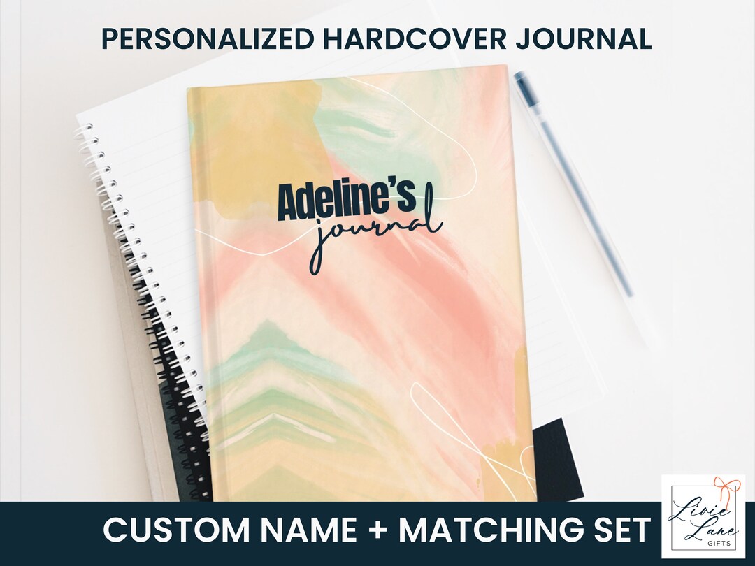 Personalized Watercolor Hardcover Journal: Custom Name Gift - Etsy
