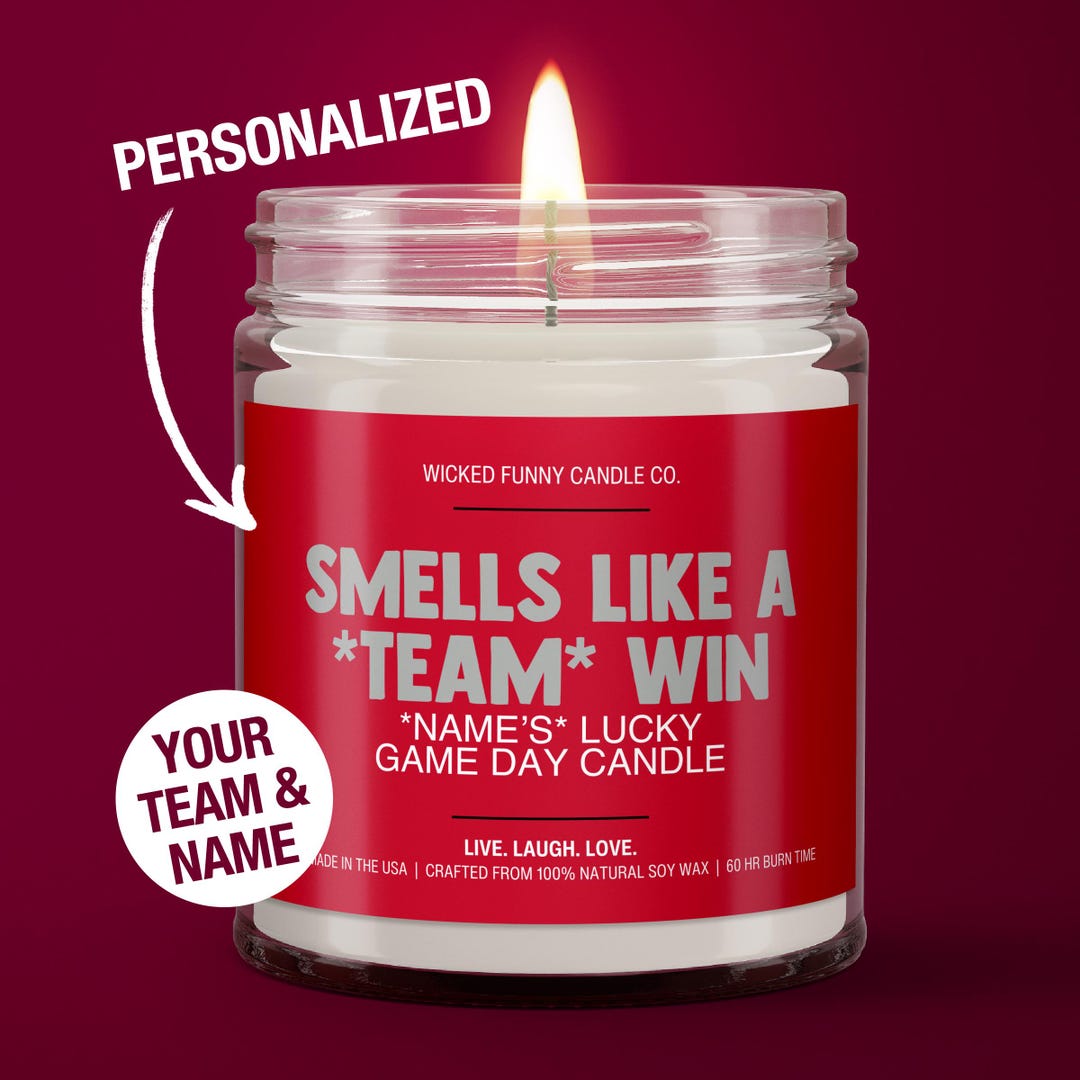 Personalized Smells Like a Win Candle | Personalized Team Name | Gift ...