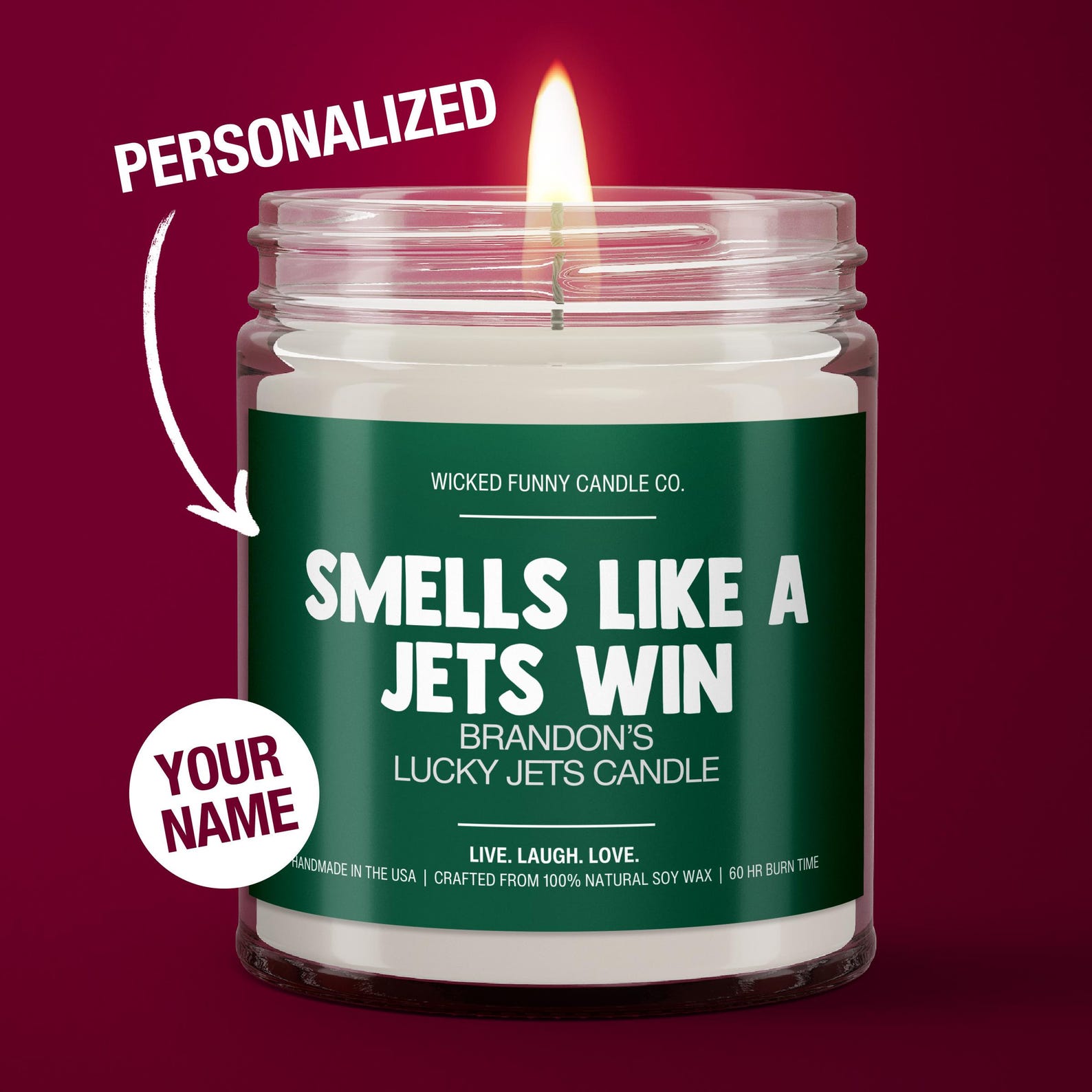 Personalized Smells Like a Jets Win Candle Custom New York Jets Gift ...
