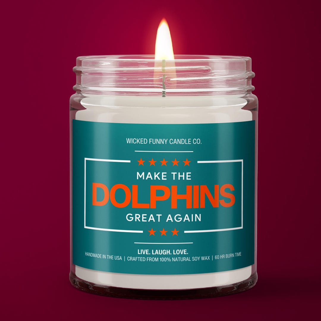 MAGA Miami Dolphins Gift Trump Dolphins Candle Dolphins Decor for ...