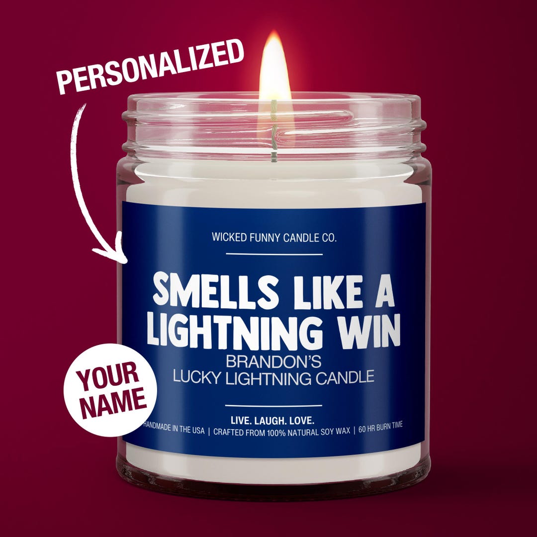 Personalized Smells Like a Lightning Win Candle Custom Tampa Bay ...