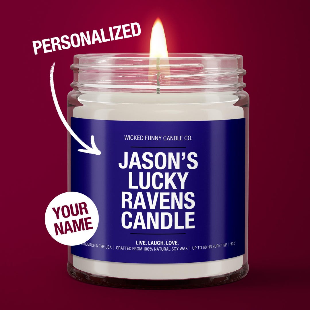 Personalized Lucky Ravens Candle Custom Baltimore Ravens Gift for ...