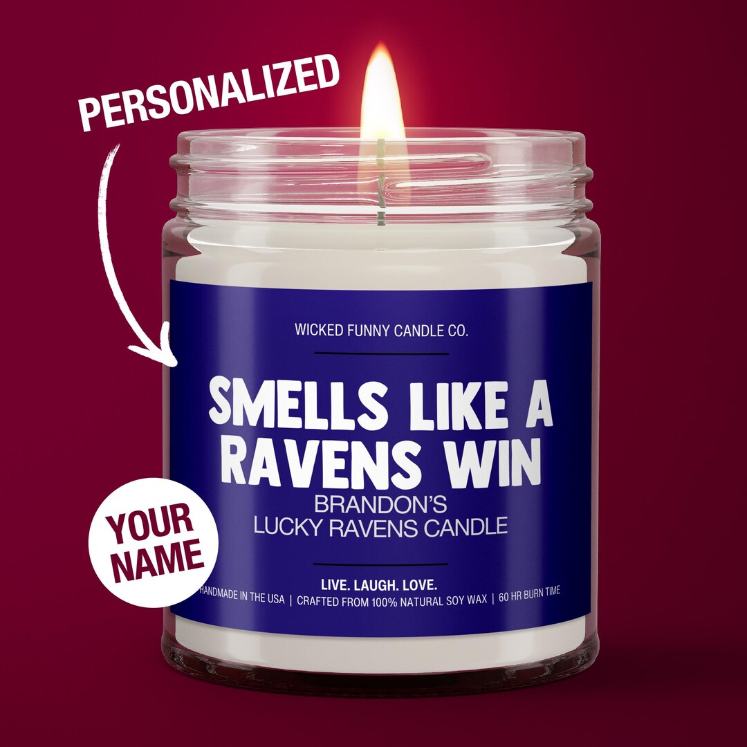 Personalized Smells Like a Ravens Win Candle Custom Baltimore Ravens ...