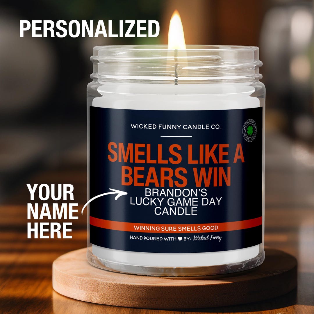 Personalized Lucky Bears Candle Custom Chicago Bears Gift for Bears Fan ...