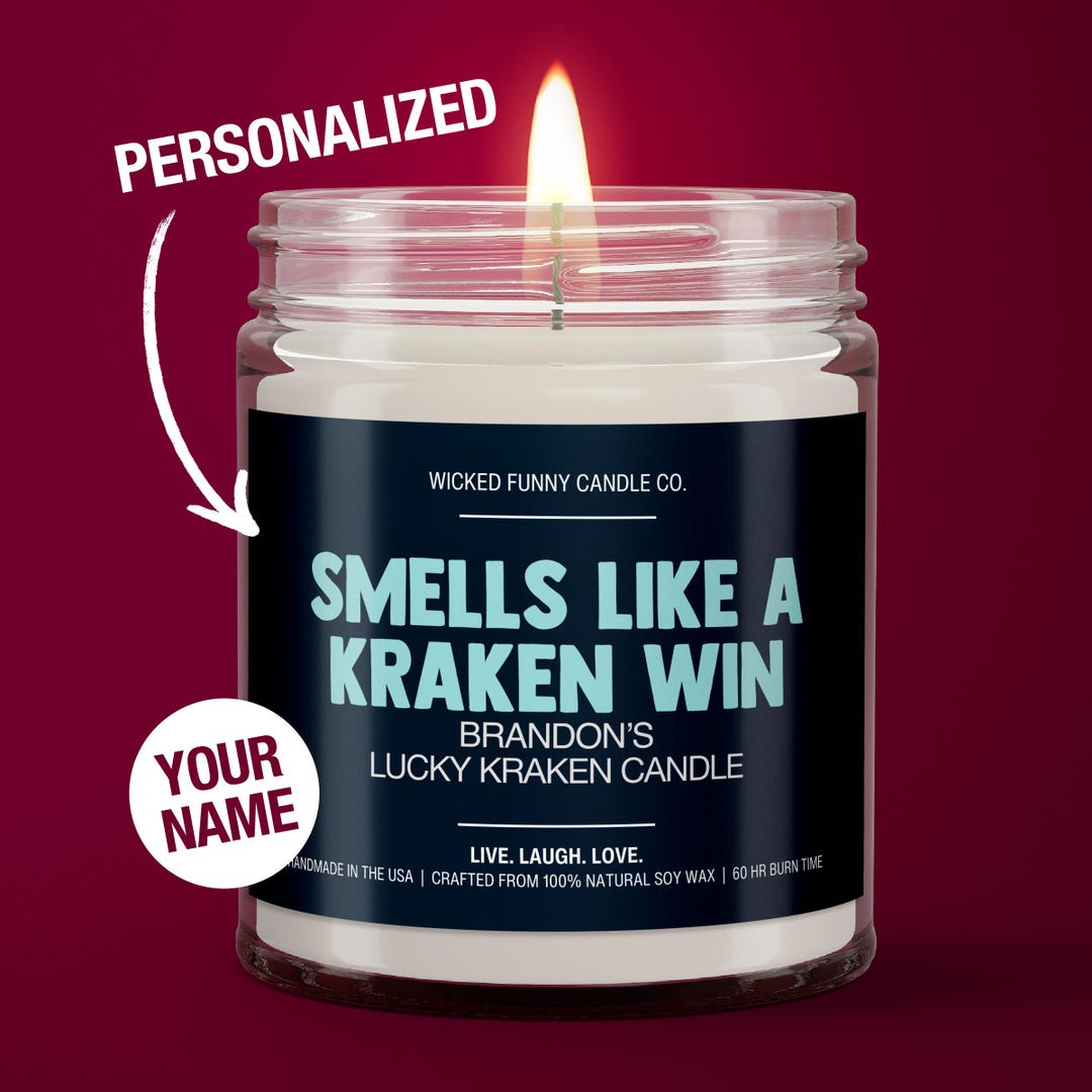 Personalized Smells Like a Kraken Win Candle Custom Seattle Kraken Gift ...