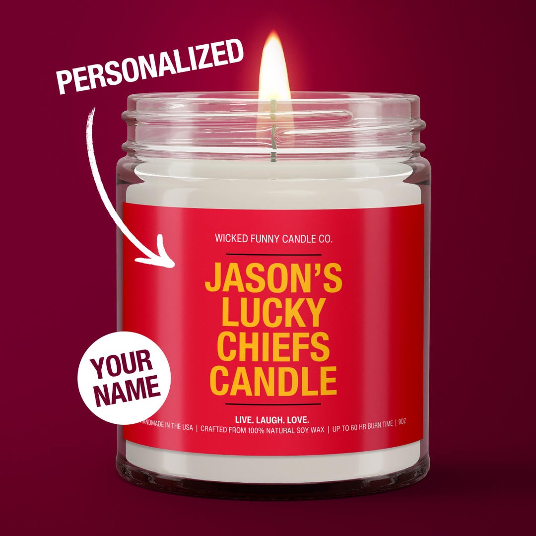 Personalized Lucky Chiefs Candle Custom Kansas City Chiefs Gift for ...