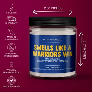 Personalized Smells Like a Warriors Win Candle Custom Golden State ...