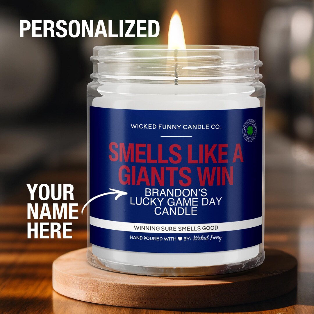 Personalized Lucky Giants Candle Custom New York Giants Gift for Giants ...
