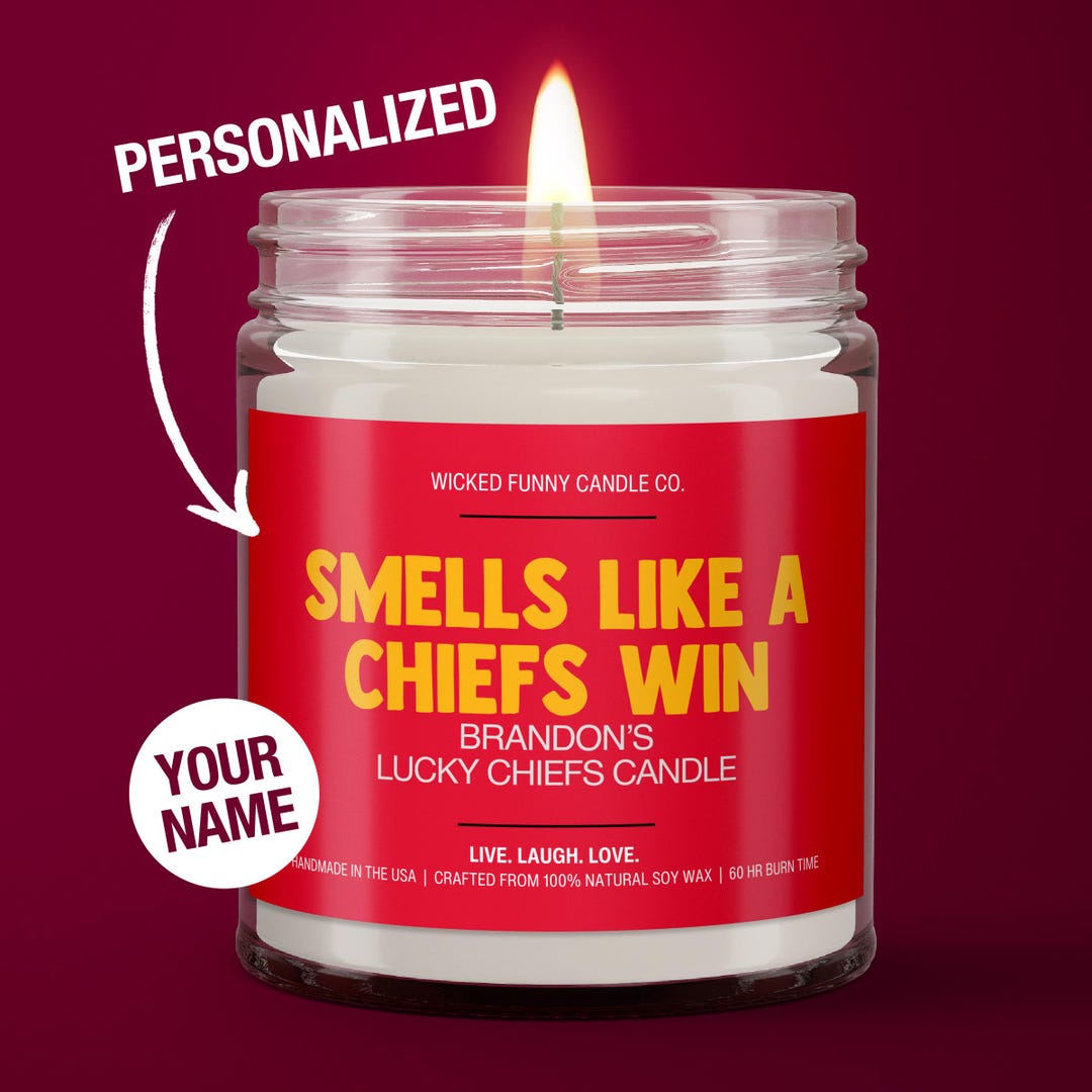 Personalized Smells Like a Chiefs Win Candle Custom Kansas City Chiefs ...