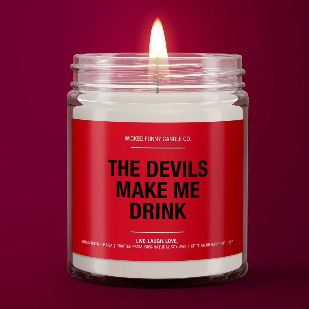 Devils Make Me Drink | New Jersey Devils Candle | Gift for Her | Game ...