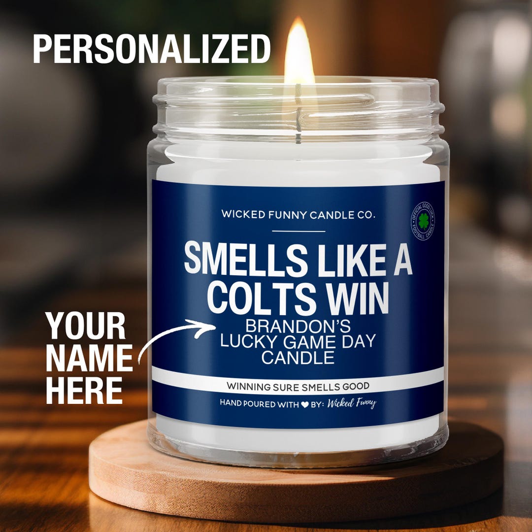 Personalized Lucky Colts Candle Custom Indianapolis Colts Gift for ...