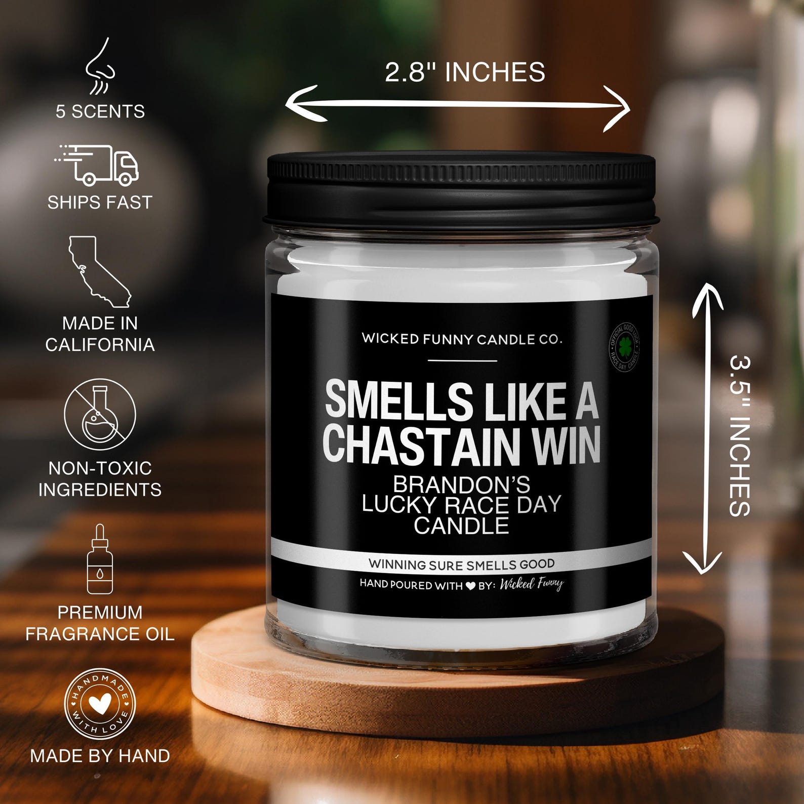Personalized Ross Chastain Gift Smells Like A Ross Chastain Win Candle ...