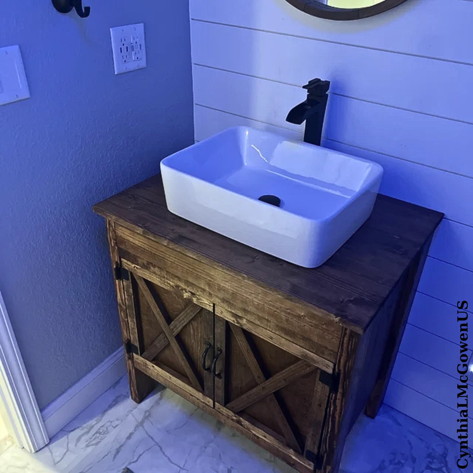 Farmhouse Vanity Rustic Barn Door Bathroom Vanity Farmhouse Style ...