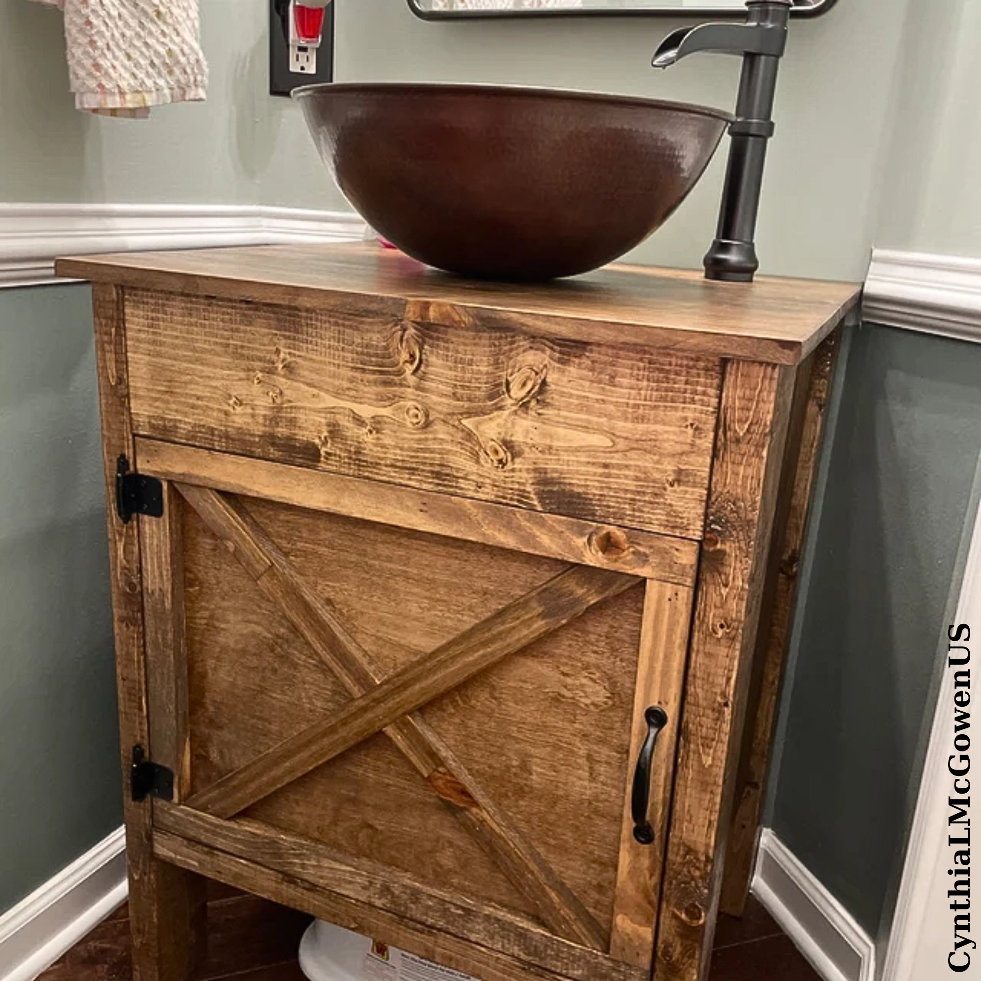 Farmhouse Vanity Rustic Barn Door Bathroom Vanity Farmhouse Style ...