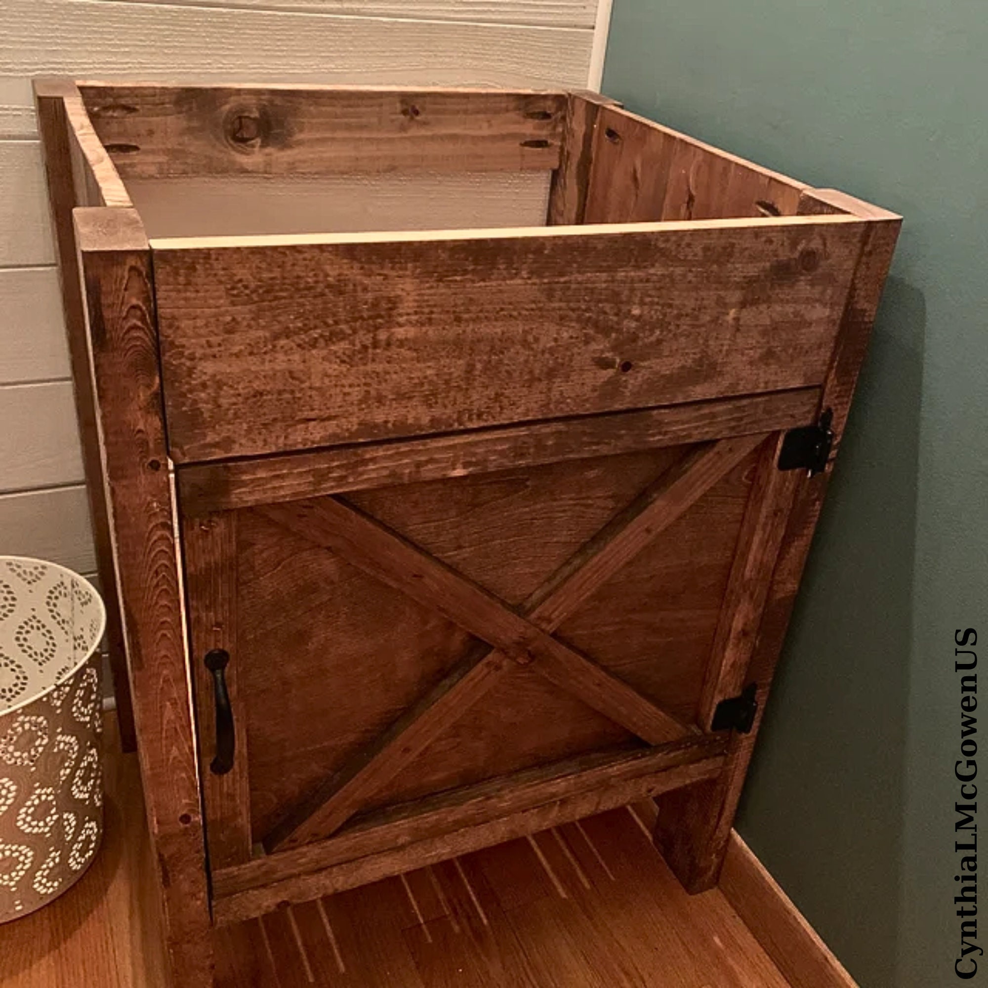 Farmhouse Vanity Rustic Barn Door Bathroom Vanity Farmhouse Style ...