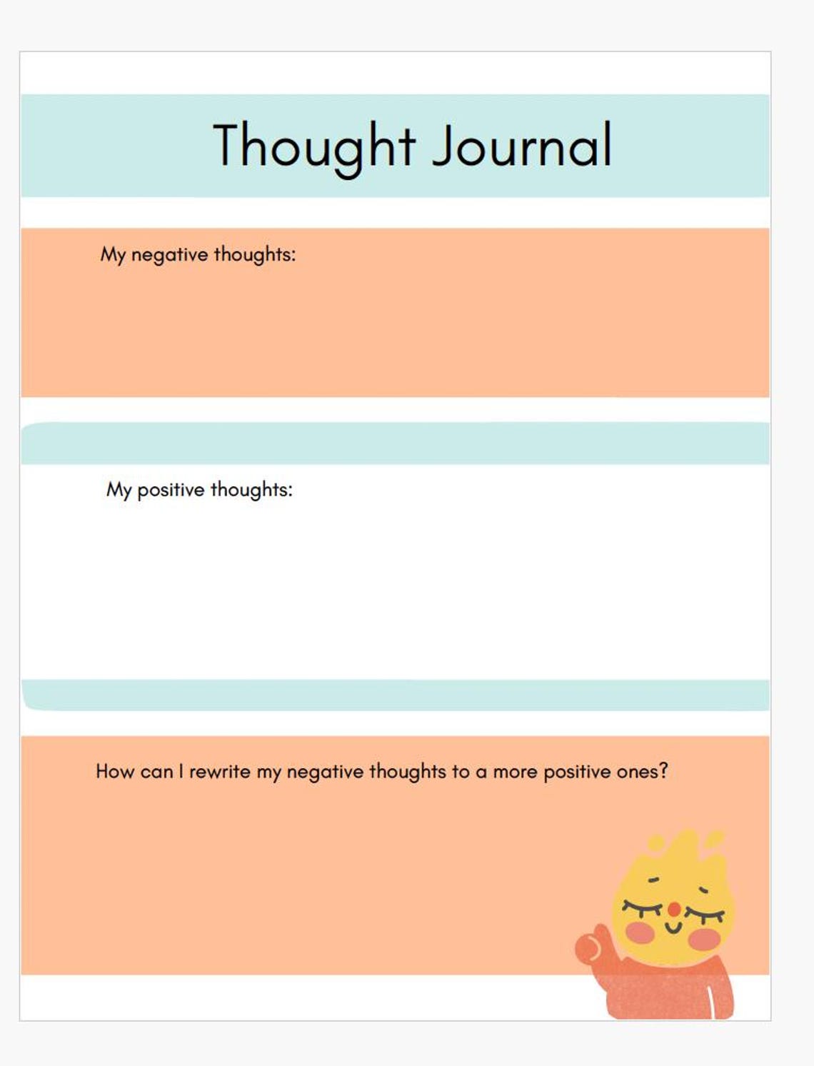 Sel/mental Health Education: Healthy and Unhealthy Thoughts Lesson ...