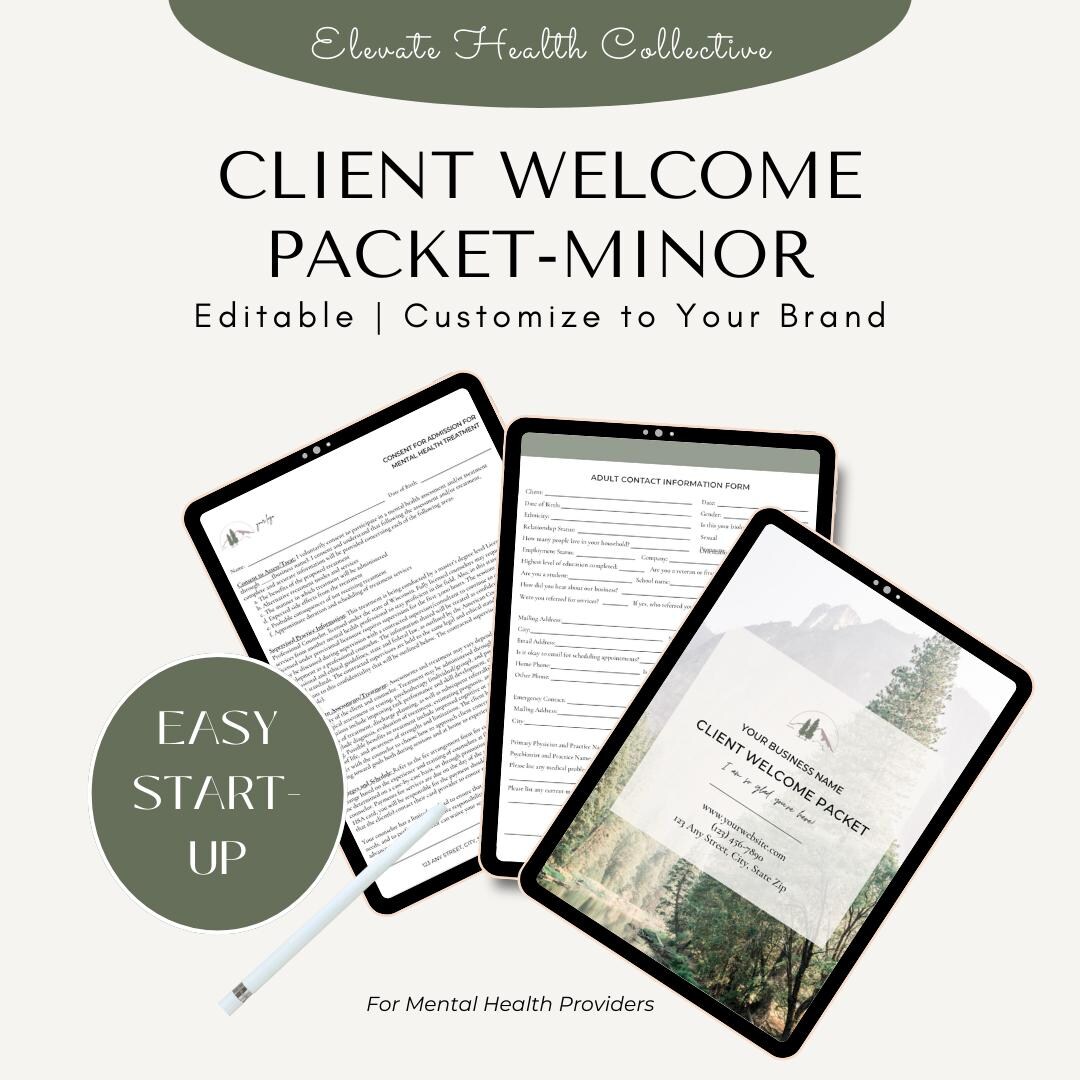 Private Practice Forms: Client Welcome Packet and Minor Contact ...
