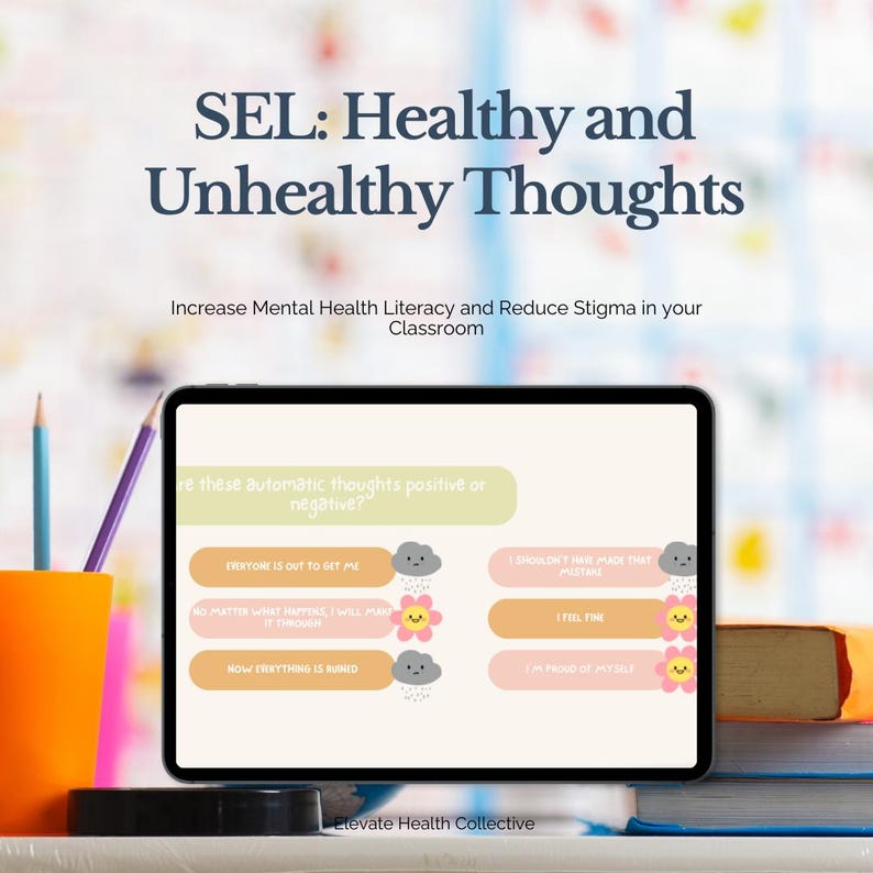 Sel/mental Health Education: Healthy and Unhealthy Thoughts Lesson ...