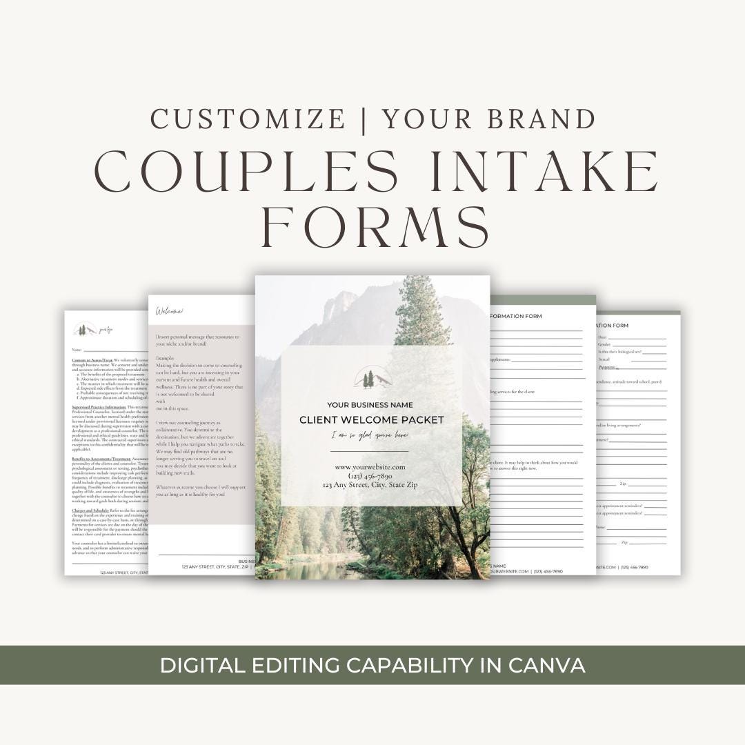 Private Practice Forms for Mental Health Provider: Couples Intake ...