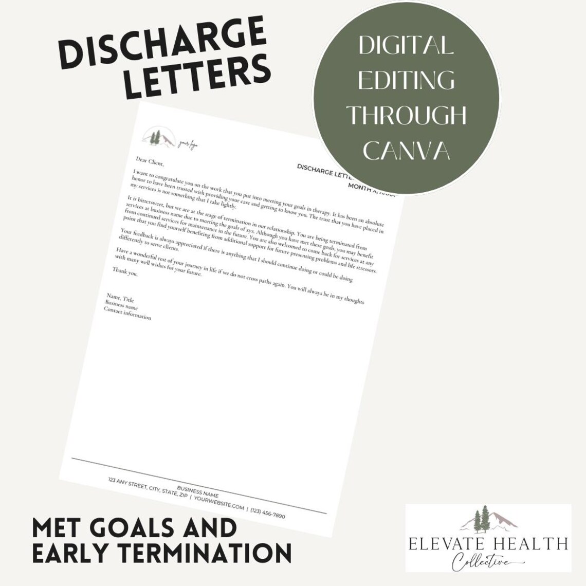 Private Practice Forms: Mental Health Therapy Discharge Letters - Etsy