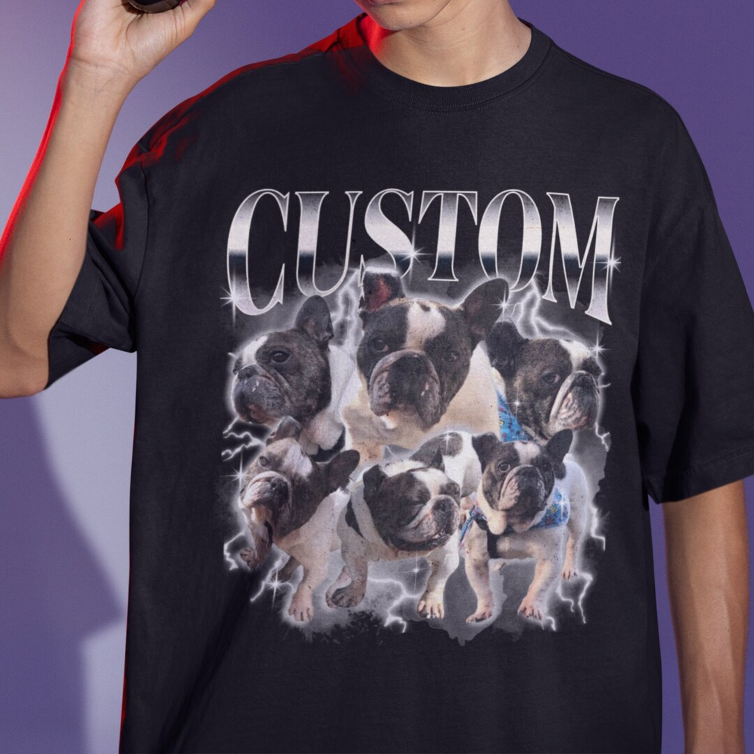 Custom Retro Pet Rap Tee Shirt, Bootleg Rap 90s Tee, Personalised ...