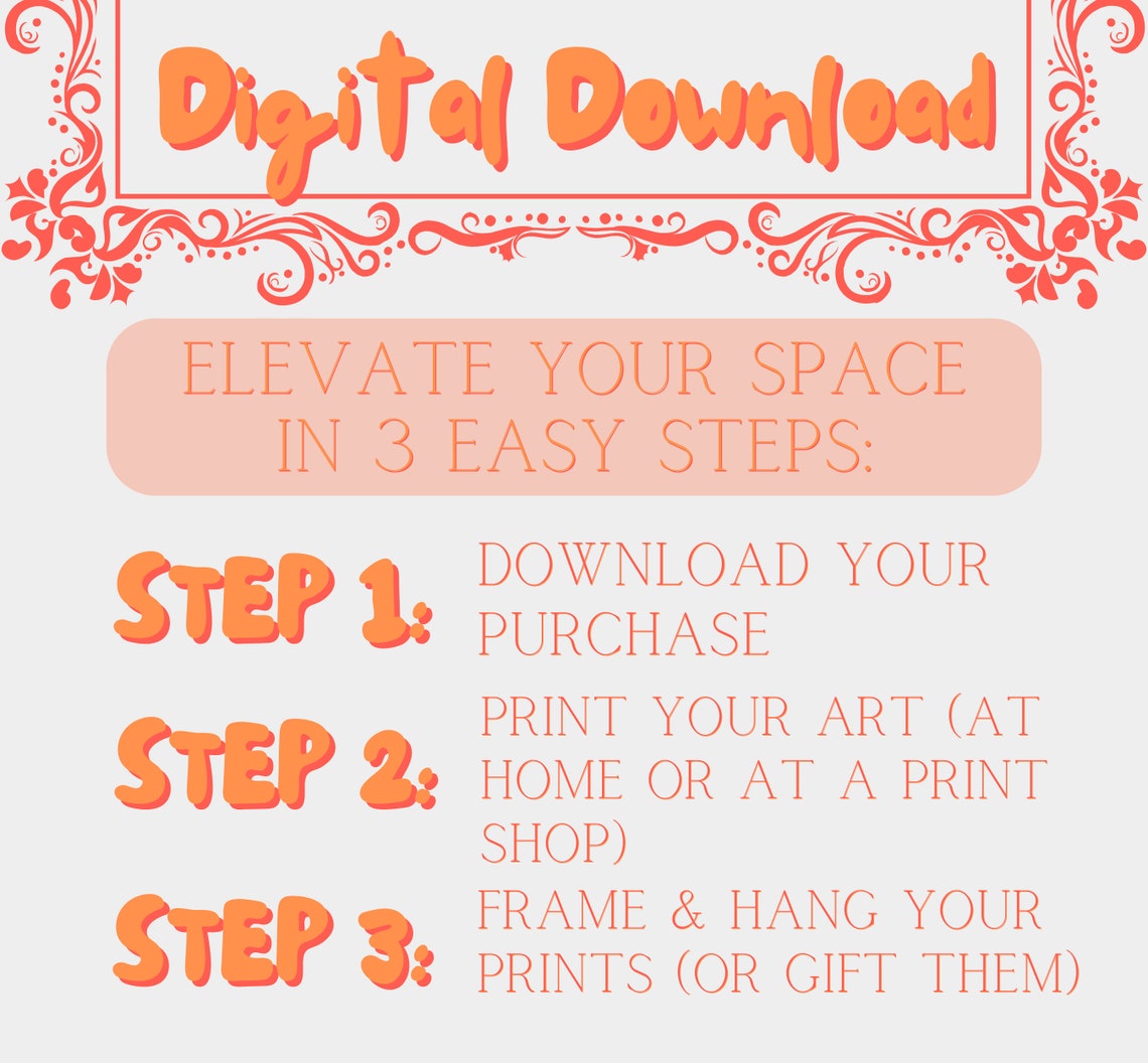 Pretty in Pink Vintage Fine Art Print Poster Digital Download Decor ...