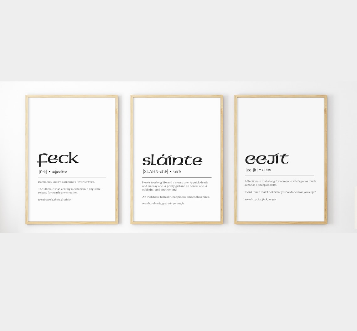 Decorate With Irish Charm Set of 3 Printable Posters Eejit, Feck ...