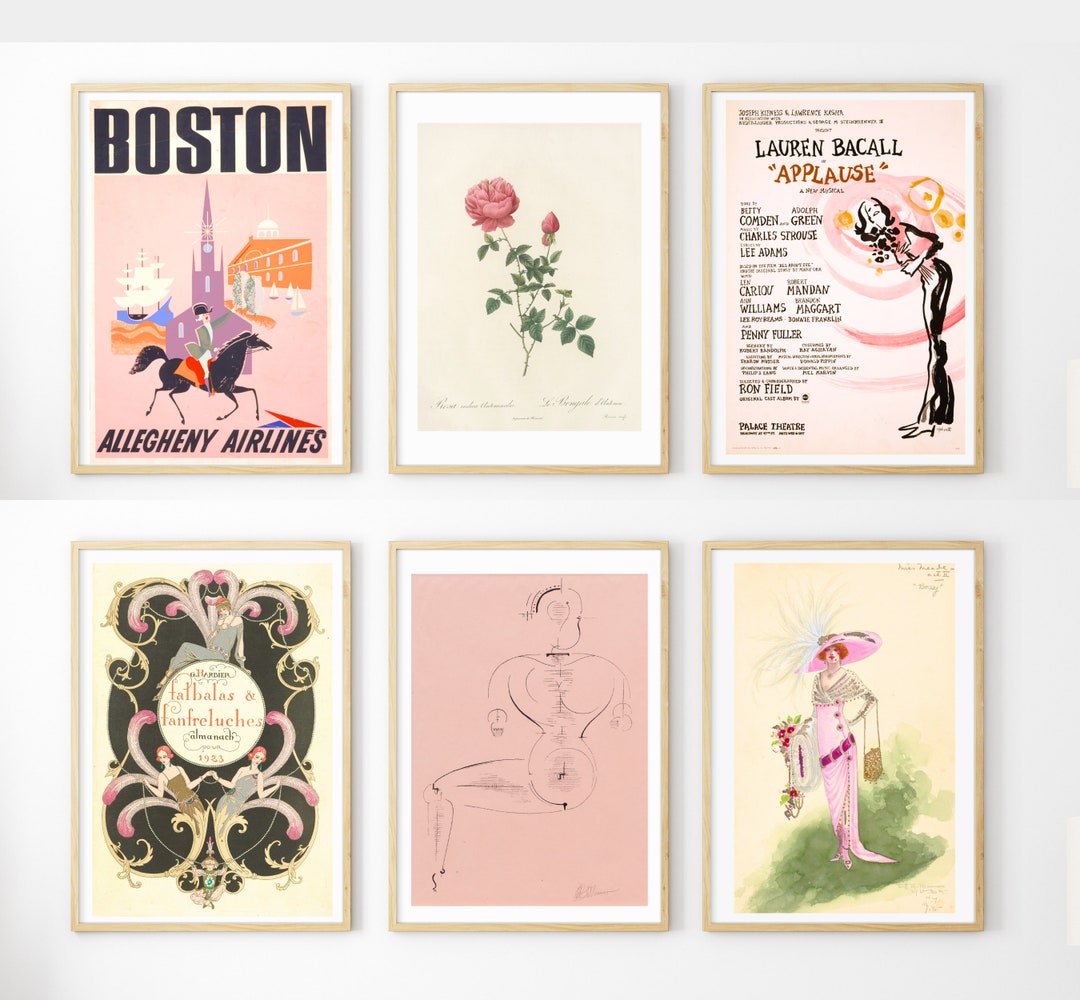 Pretty in Pink Vintage Fine Art Print Poster Digital Download Decor ...