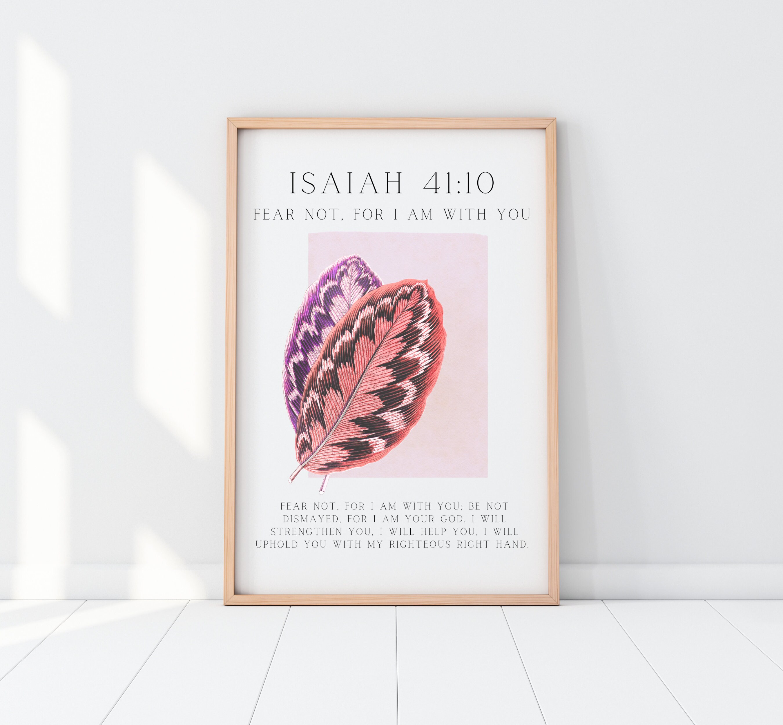Faithful Blooms Pink Floral Modern Christian Art Prints Set of 6 ...
