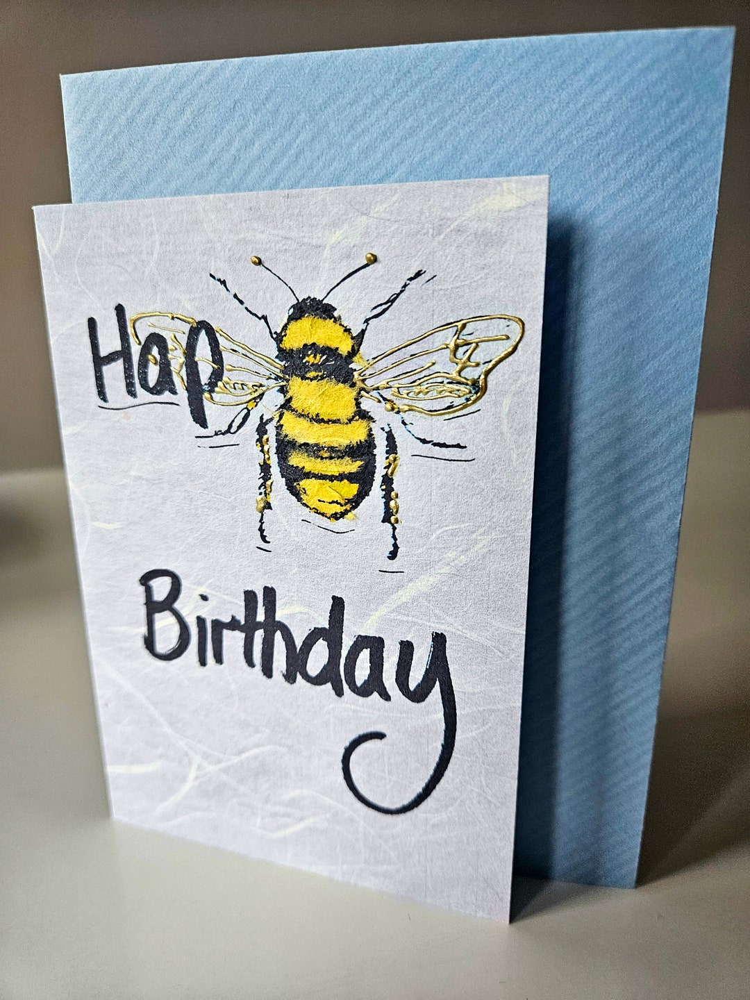 Birthday Card, Bee Birthday Card, Bumble Bee Card, Handmade Bee ...