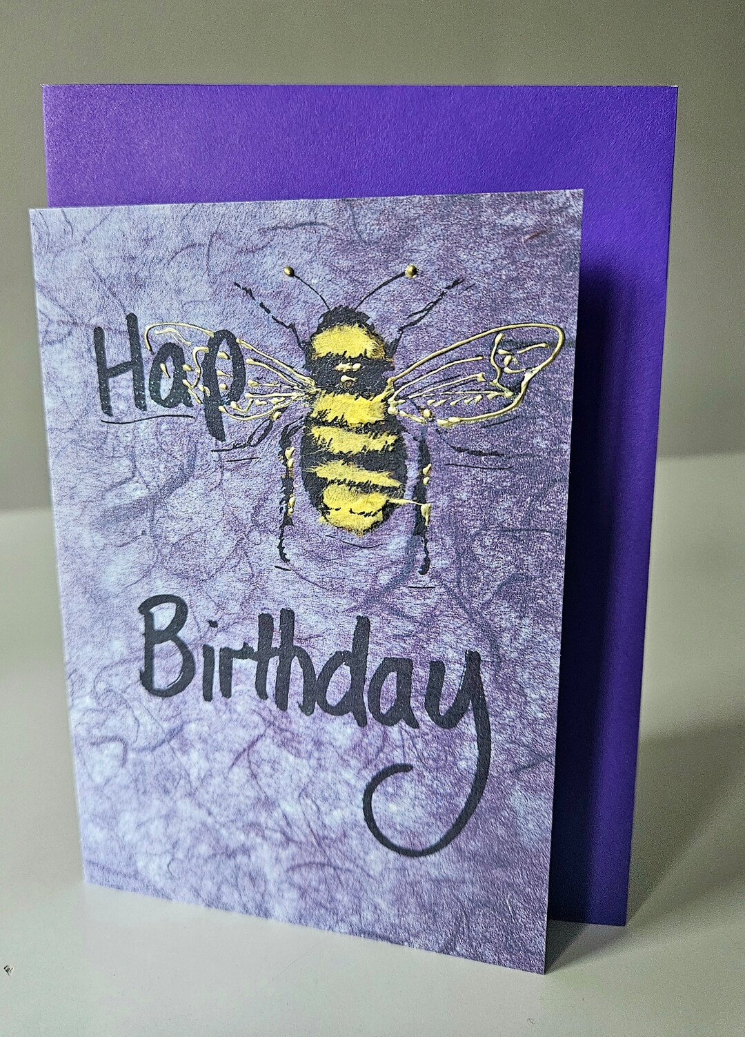 Birthday Card, Bee Birthday Card, Bumble Bee Card, Handmade Bee ...