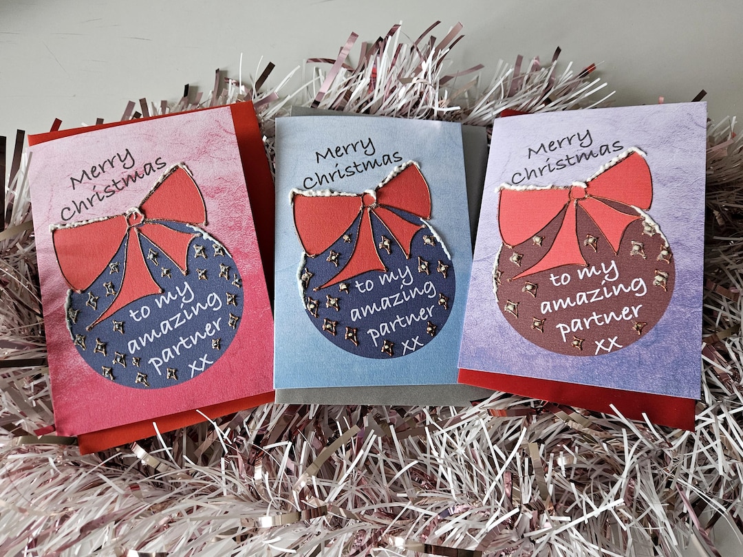 Partner Personalised Handmade Christmas Card Special Partner Greeting ...
