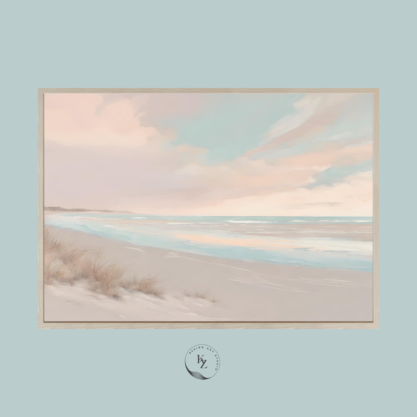 Neutral Beach Print Beach Sunset Pastel Photo Printable Ocean Sunset ...