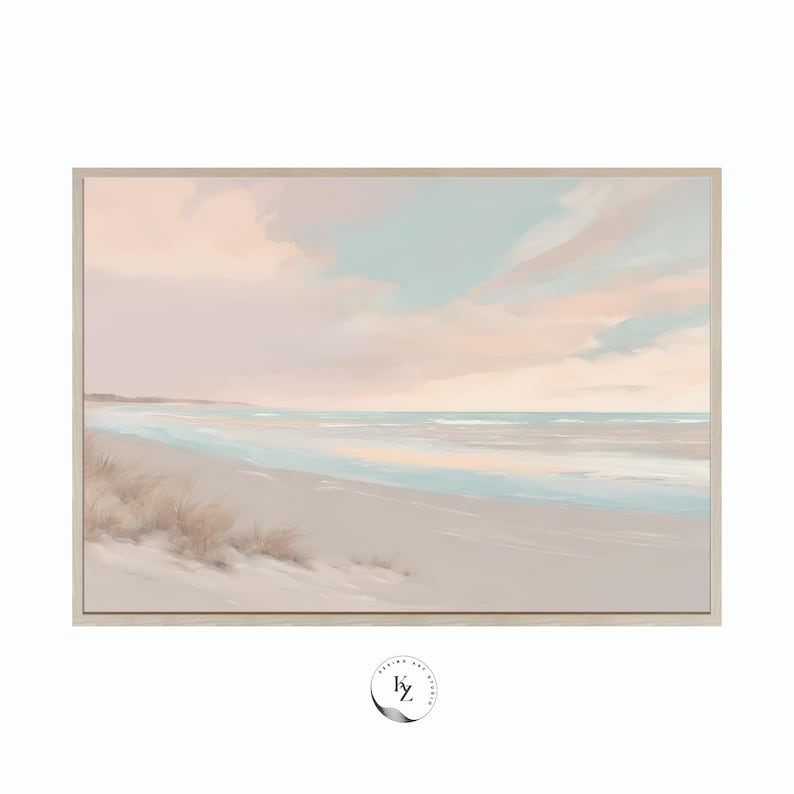 Neutral Beach Print Beach Sunset Pastel Photo Printable Ocean Sunset ...