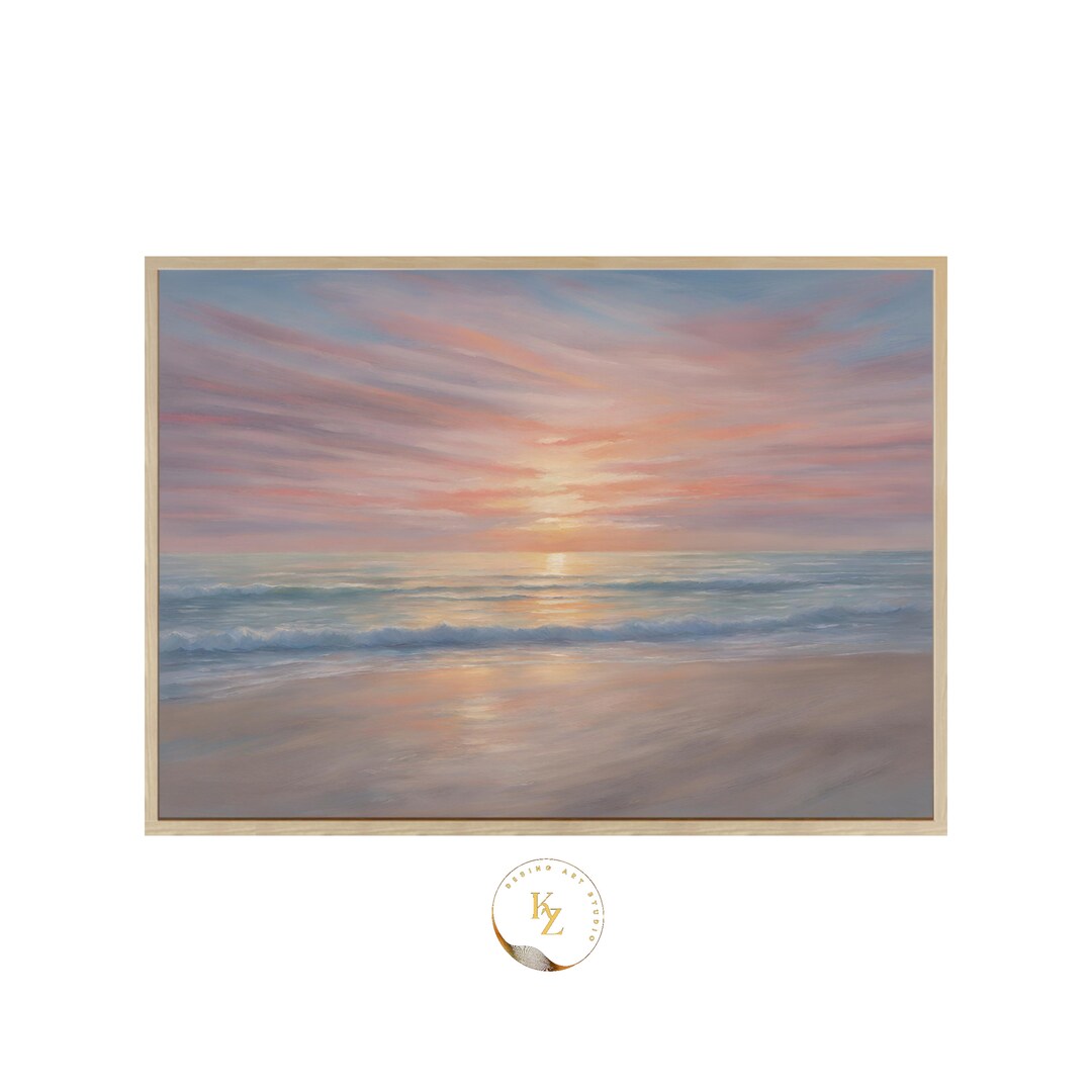Pastel Sunset Beach Print: Coastal Home Decor (digital Download) - Etsy